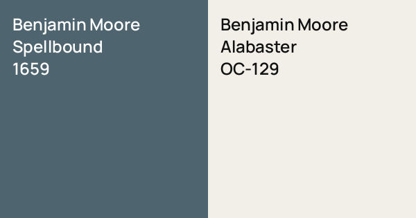 Benjamin Moore Spellbound vs. Benjamin Moore Alabaster comparison