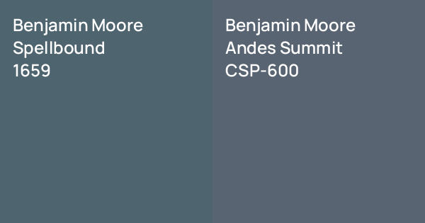 Benjamin Moore Spellbound vs. Benjamin Moore Andes Summit comparison