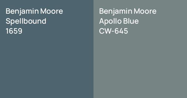 Benjamin Moore Spellbound vs. Benjamin Moore Apollo Blue comparison