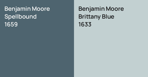 Benjamin Moore Spellbound vs. Benjamin Moore Brittany Blue comparison