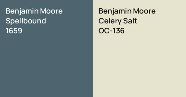 Benjamin Moore Spellbound vs. Benjamin Moore Celery Salt comparison