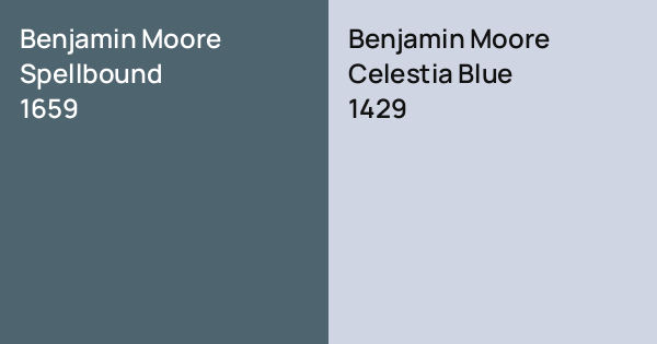 Benjamin Moore Spellbound vs. Benjamin Moore Celestia Blue comparison