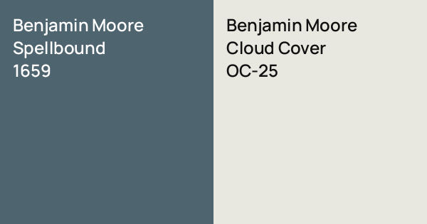 Benjamin Moore Spellbound vs. Benjamin Moore Cloud Cover comparison