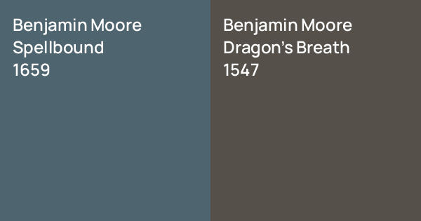 Benjamin Moore Spellbound vs. Benjamin Moore Dragon's Breath comparison