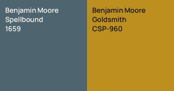 Benjamin Moore Spellbound vs. Benjamin Moore Goldsmith comparison