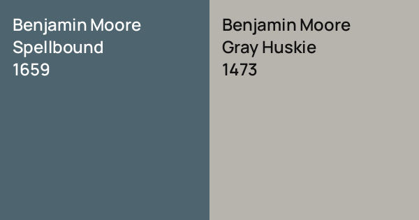 Benjamin Moore Spellbound vs. Benjamin Moore Gray Huskie comparison
