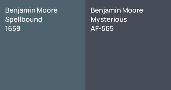 Benjamin Moore Spellbound vs. Benjamin Moore Mysterious comparison