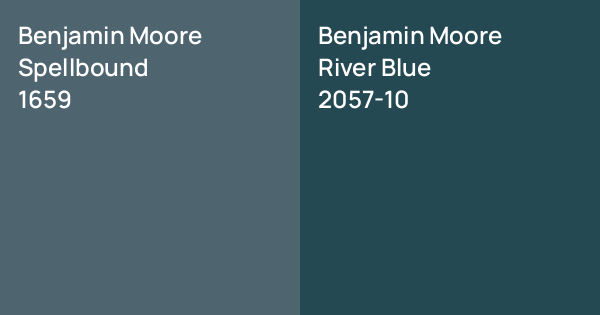 Benjamin Moore Spellbound vs. Benjamin Moore River Blue comparison