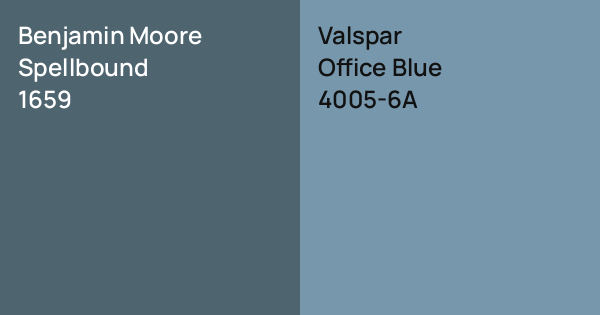 Benjamin Moore Spellbound vs. Valspar Office Blue comparison