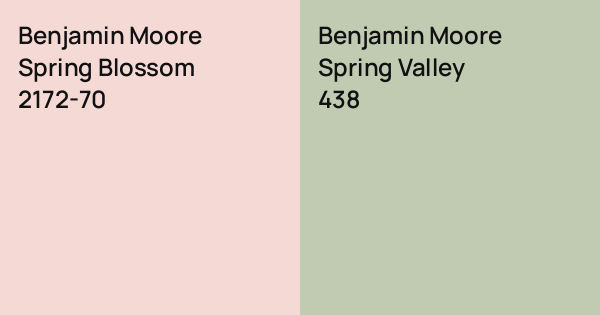 Benjamin Moore Spring Blossom vs. Benjamin Moore Spring Valley comparison