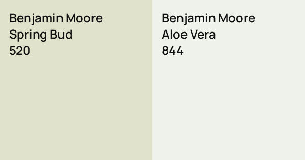 Benjamin Moore Spring Bud vs. Benjamin Moore Aloe Vera comparison