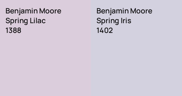 Benjamin Moore Spring Lilac vs. Benjamin Moore Spring Iris comparison
