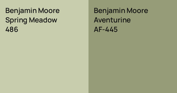 Benjamin Moore Spring Meadow vs. Benjamin Moore Aventurine comparison