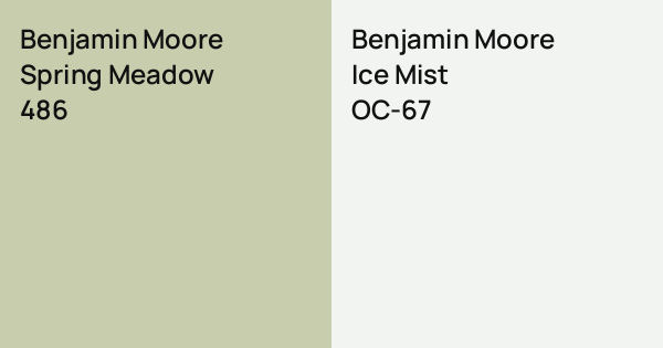 Benjamin Moore Spring Meadow vs. Benjamin Moore Ice Mist comparison