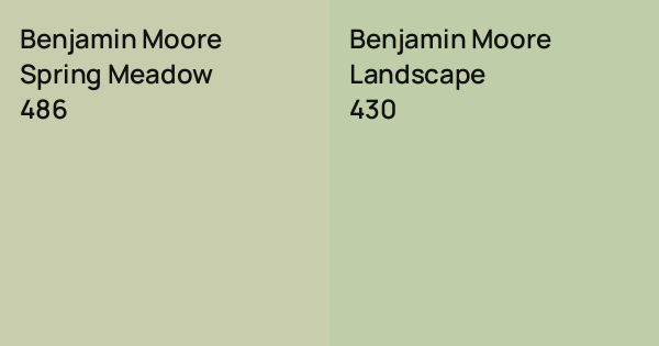 Benjamin Moore Spring Meadow vs. Benjamin Moore Landscape comparison