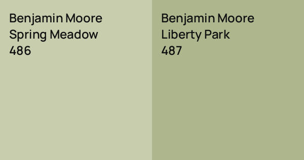 Benjamin Moore Spring Meadow vs. Benjamin Moore Liberty Park comparison
