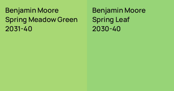 Benjamin Moore Spring Meadow Green vs. Benjamin Moore Spring Leaf ...