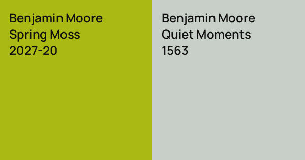 Benjamin Moore Spring Moss vs. Benjamin Moore Quiet Moments comparison