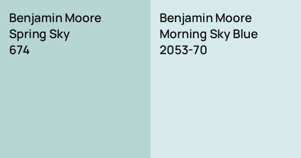 Benjamin Moore Spring Sky vs. Benjamin Moore Morning Sky Blue comparison