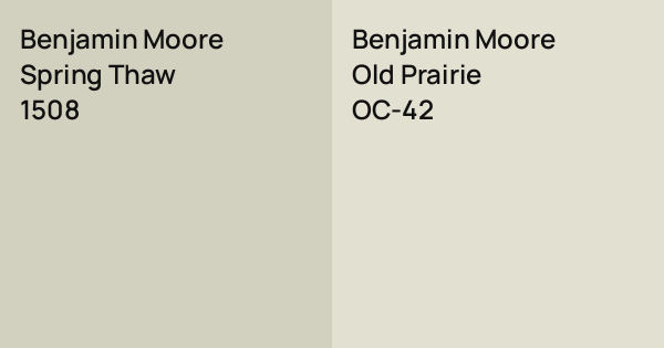 Benjamin Moore Spring Thaw vs. Benjamin Moore Old Prairie comparison