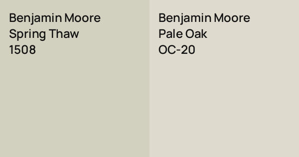 Benjamin Moore Spring Thaw vs. Benjamin Moore Pale Oak comparison