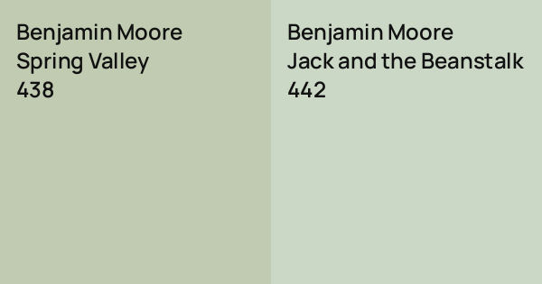 Benjamin Moore Spring Valley vs. Benjamin Moore Jack and the Beanstalk ...