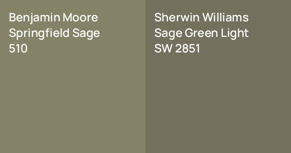Benjamin Moore Springfield Sage vs. Sherwin Williams Sage Green Light ...