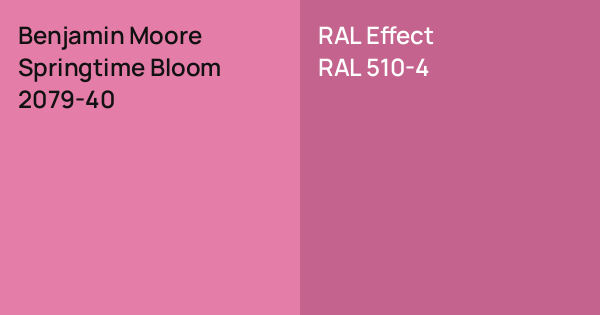 Benjamin Moore Springtime Bloom vs. RAL Effect RAL 510-4 comparison