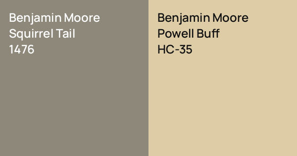 Benjamin Moore Squirrel Tail vs. Benjamin Moore Powell Buff comparison