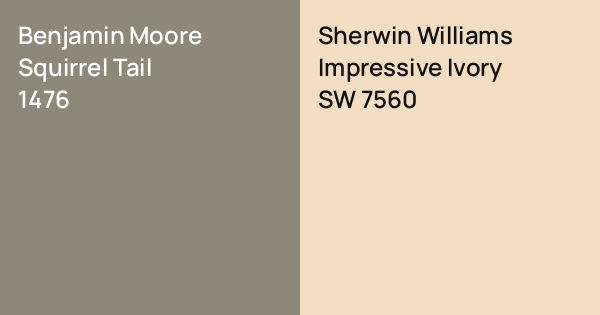 Benjamin Moore Squirrel Tail vs. Sherwin Williams Impressive Ivory ...