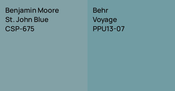 Benjamin Moore St. John Blue vs. Behr Voyage comparison