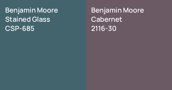 Benjamin Moore Stained Glass vs. Benjamin Moore Cabernet comparison