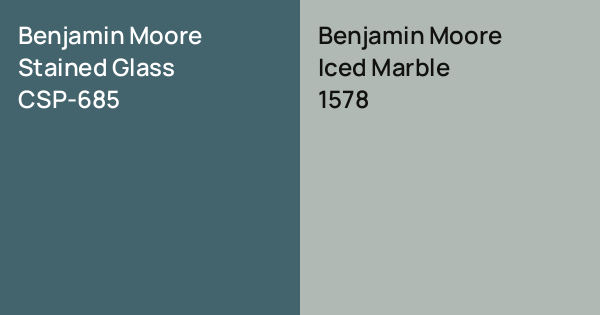 Benjamin Moore Stained Glass vs. Benjamin Moore Iced Marble comparison