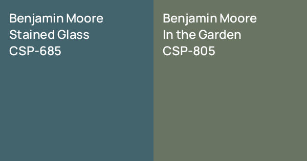 Benjamin Moore Stained Glass vs. Benjamin Moore In the Garden comparison