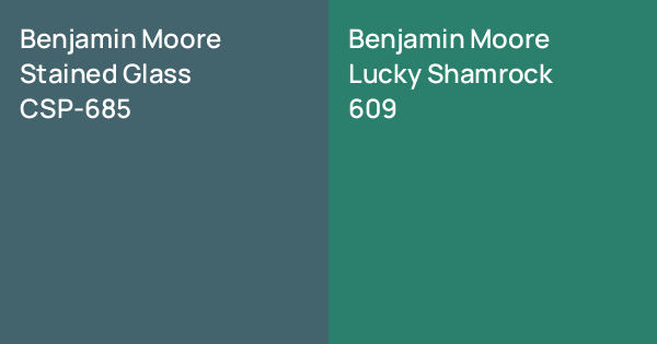 Benjamin Moore Stained Glass vs. Benjamin Moore Lucky Shamrock comparison