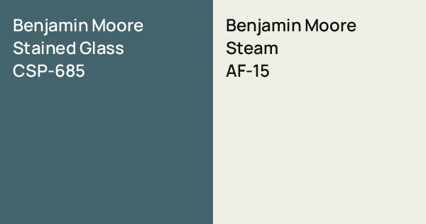 Benjamin Moore Stained Glass vs. Benjamin Moore Steam comparison