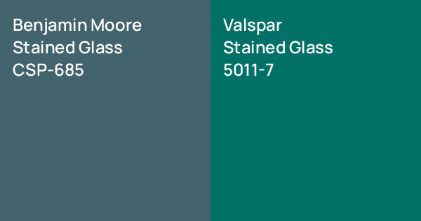 Benjamin Moore Stained Glass vs. Valspar Stained Glass comparison