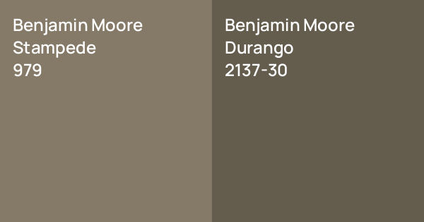 Benjamin Moore Stampede vs. Benjamin Moore Durango comparison