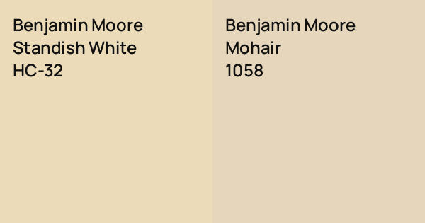 Benjamin Moore Standish White vs. Benjamin Moore Mohair comparison