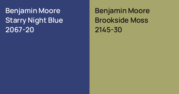 Benjamin Moore Starry Night Blue vs. Benjamin Moore Brookside Moss ...