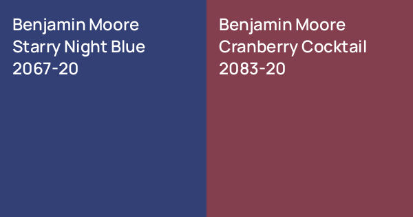Benjamin Moore Starry Night Blue vs. Benjamin Moore Cranberry Cocktail ...