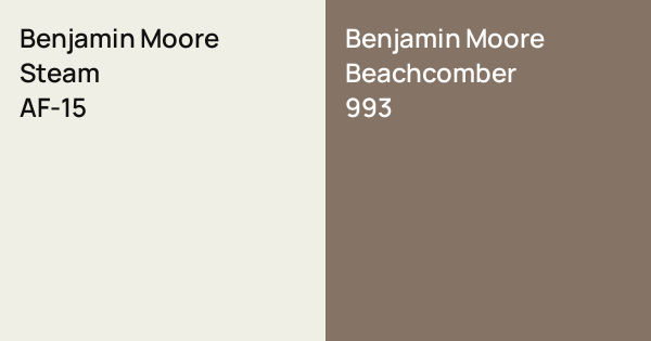 Benjamin Moore Steam vs. Benjamin Moore Beachcomber comparison