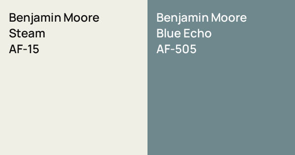 Benjamin Moore Steam vs. Benjamin Moore Blue Echo comparison