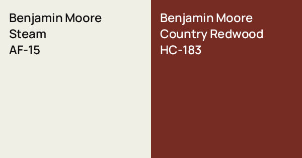 Benjamin Moore Steam vs. Benjamin Moore Country Redwood comparison