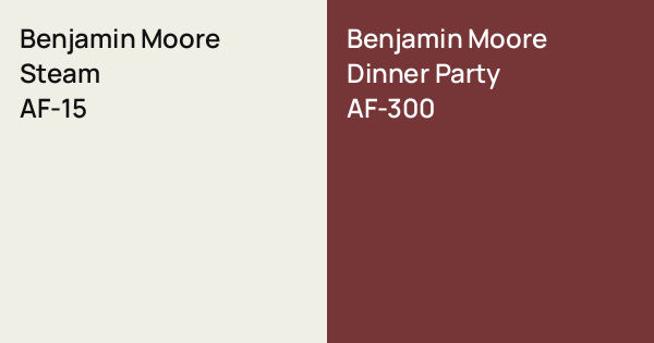 Benjamin Moore Steam vs. Benjamin Moore Dinner Party comparison