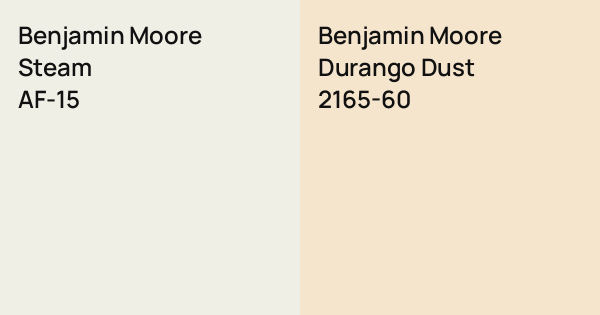 Benjamin Moore Steam vs. Benjamin Moore Durango Dust comparison