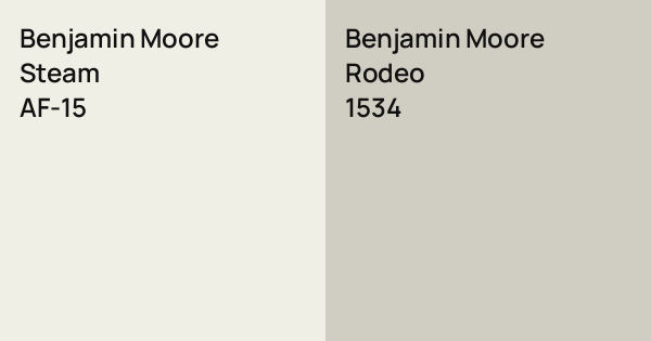 Benjamin Moore Steam vs. Benjamin Moore Rodeo comparison