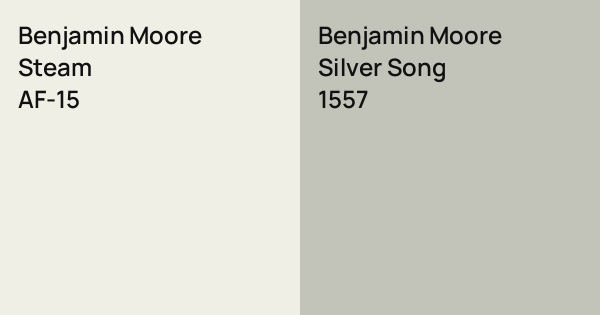 Benjamin Moore Steam vs. Benjamin Moore Silver Song comparison