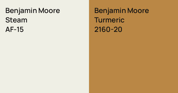 Benjamin Moore Steam vs. Benjamin Moore Turmeric comparison