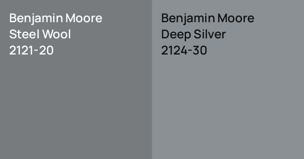 Benjamin Moore Steel Wool vs. Benjamin Moore Deep Silver comparison